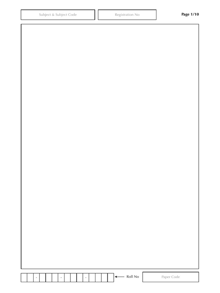 Answer Script Template (OTBE-2021 - No Water Mark) | PDF