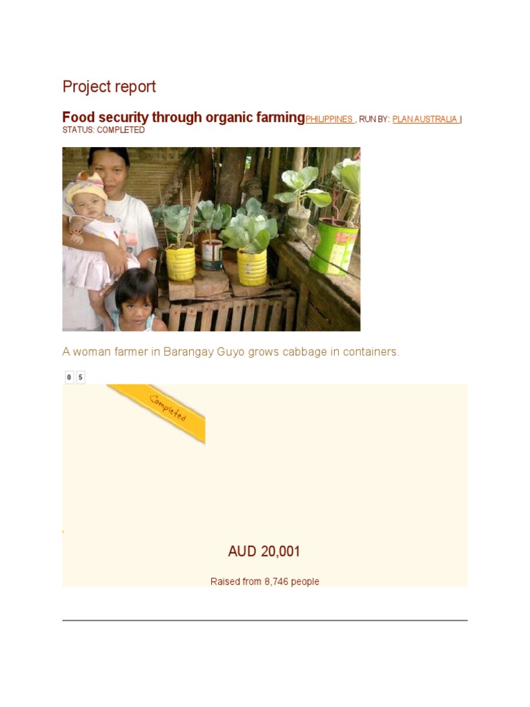 Project Report: Food Security Through Organic Farming | PDF ...