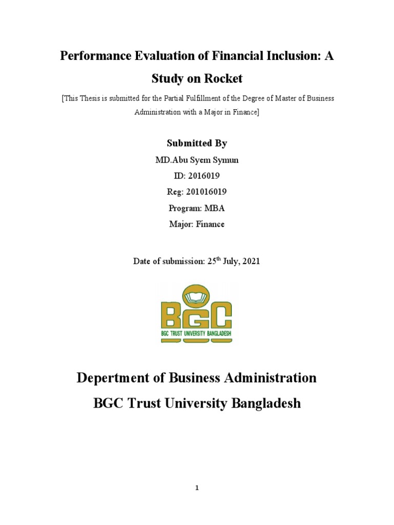 Inclusive Finance - DBBL Rocket | PDF | Banks | Economic Growth