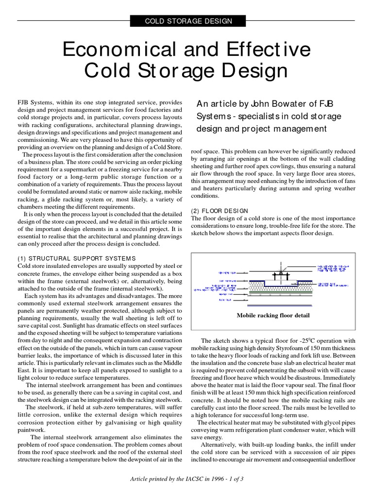 Economical & Effective Cold Storage Design | PDF | Refrigeration | Concrete