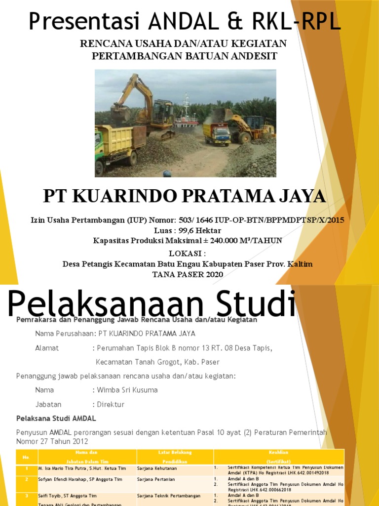 Presentasi Andal RKL RPL PT KPJ | PDF