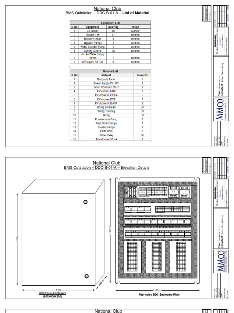 BMS Outstation DDC Panel Details | PDF | Building Technology
