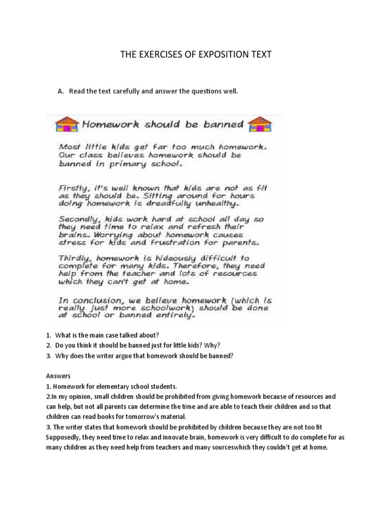 The Exercises of Exposition Text: A. Read The Text Carefully and Answer ...