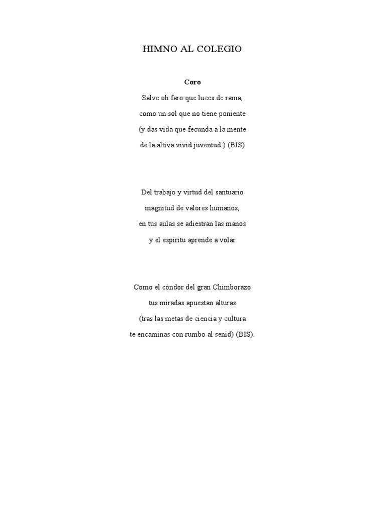 Himno Al Colegio | PDF