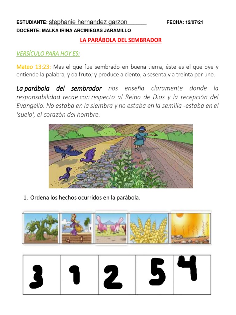 Guia de Religión-Parábola Del Sembrador | PDF