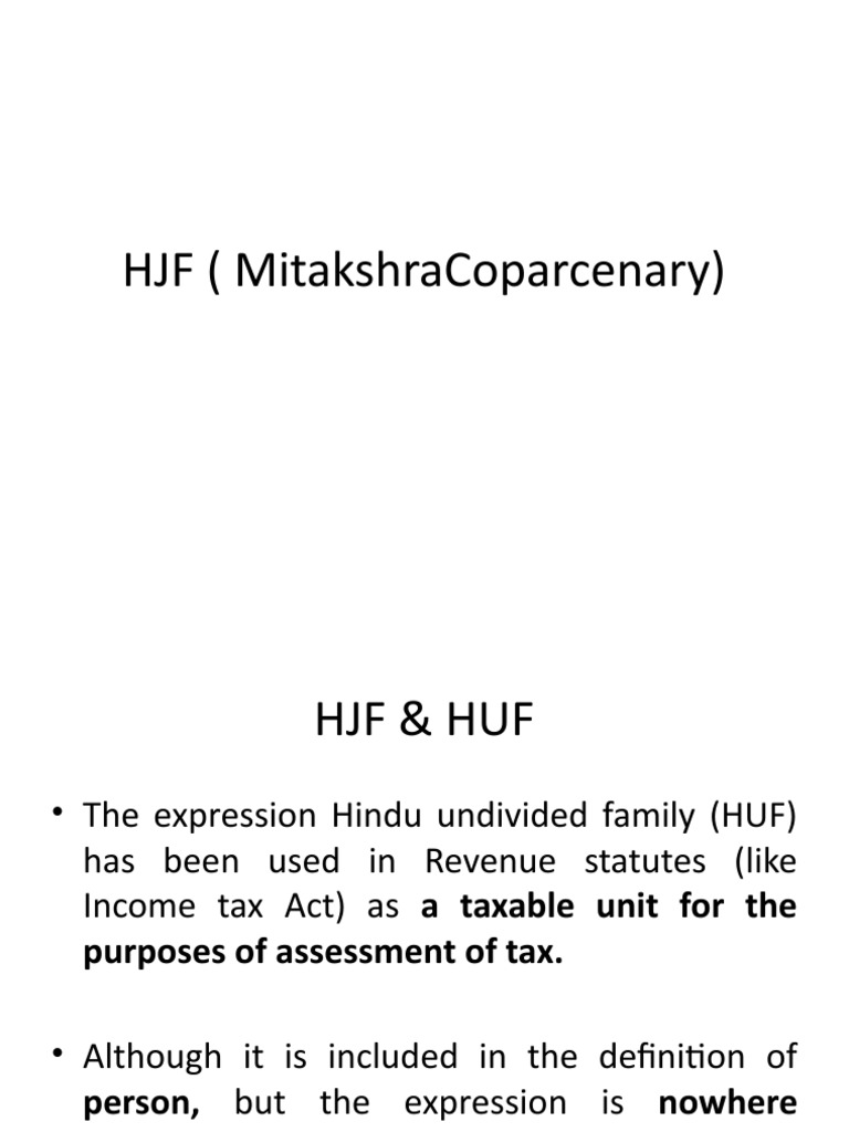 Hindu Joint Family (Coparcenary) L6, L7 | PDF | Partnership ...