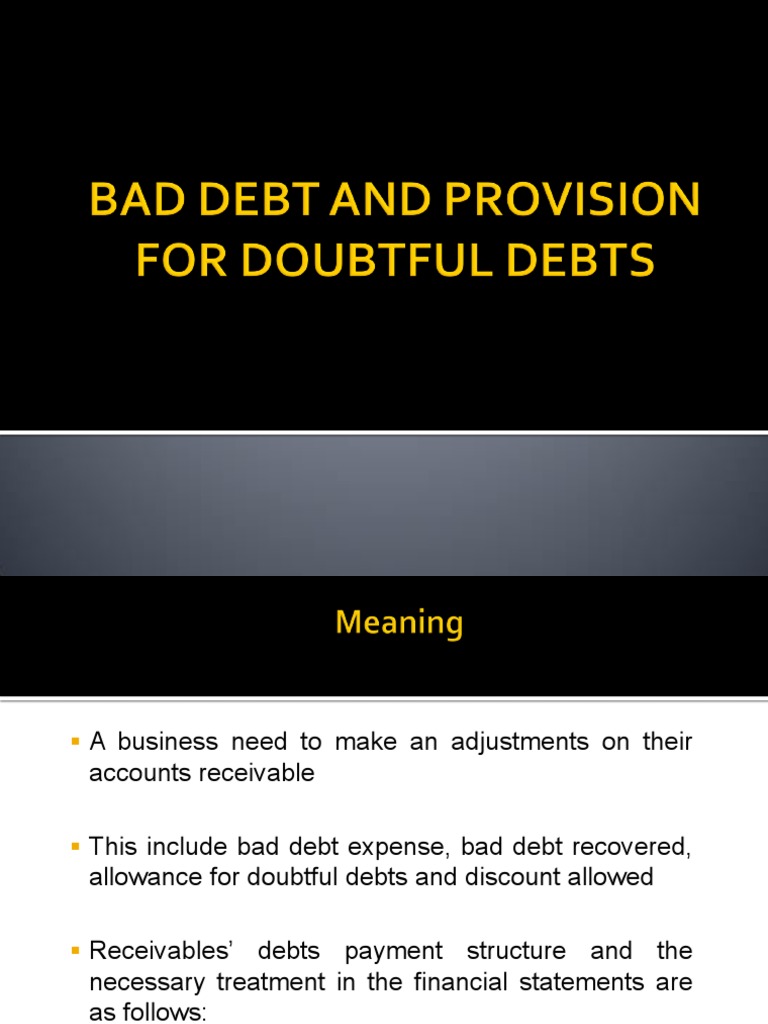 09.bad Debts and PFDD | PDF | Bad Debt | Liability (Financial Accounting)