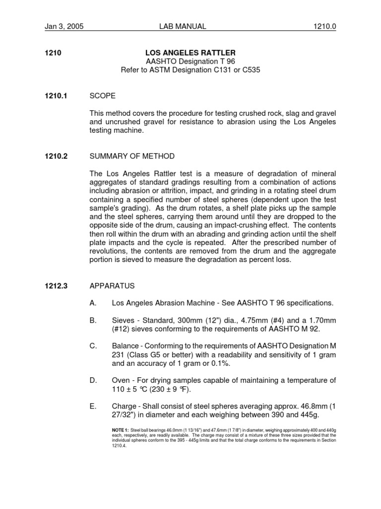 Aggregate Abrasion Test Guide | PDF | Wear | Materials