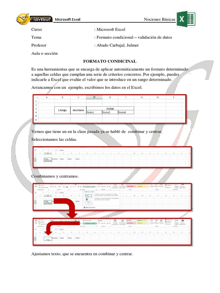 Formato Condicional y Validación Excel | PDF | Microsoft Excel | Microsoft