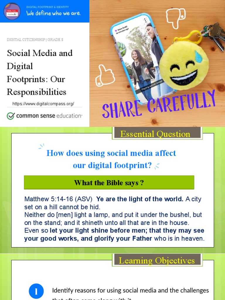 Grade 8 - Social Media and Digital Footprints - Our Responsibilities ...