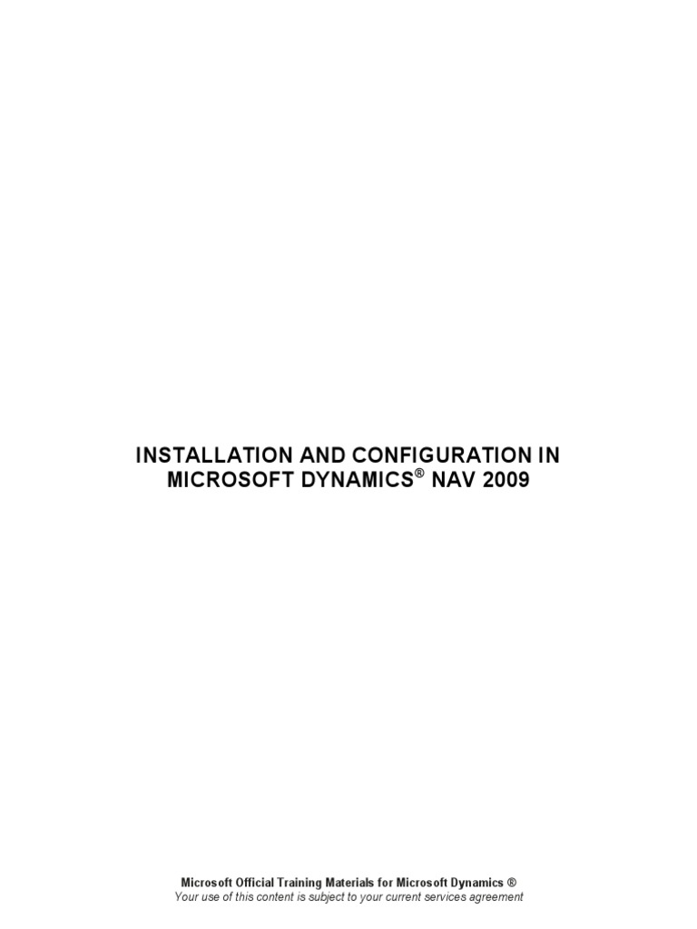 Installation and Configuration in Microsoft Dynamics Nav 2009 | Download Free PDF | Microsoft ...