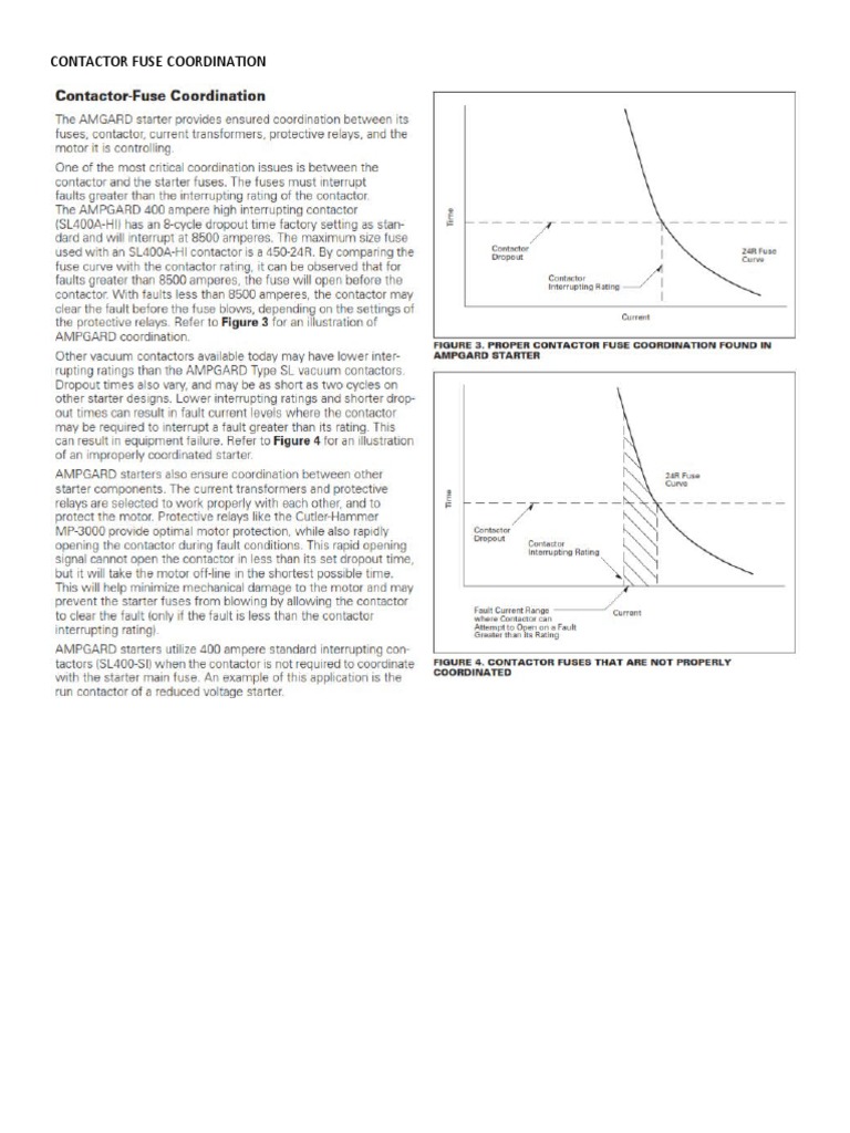 Contactor Fuse Coordination | PDF