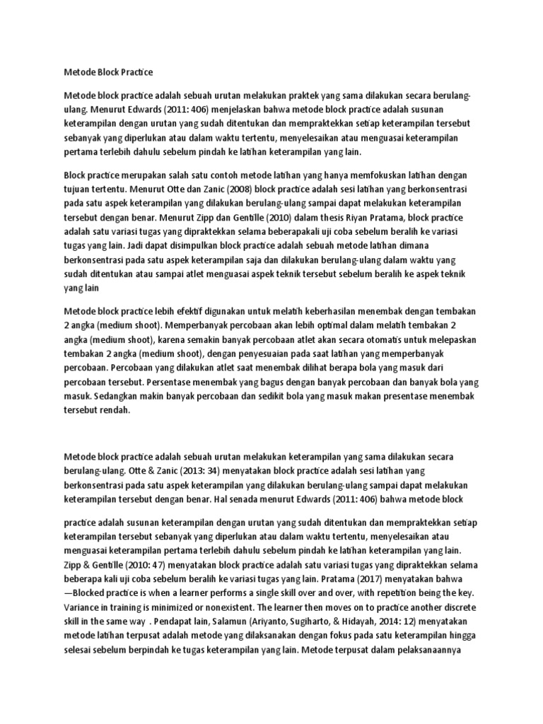 Metode Block Practice | PDF