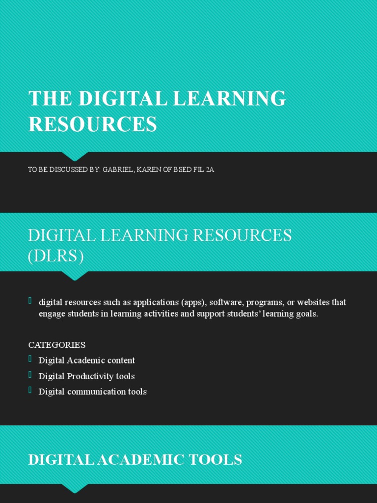The Digital Learning Resources | PDF | Virtual World | Simulation