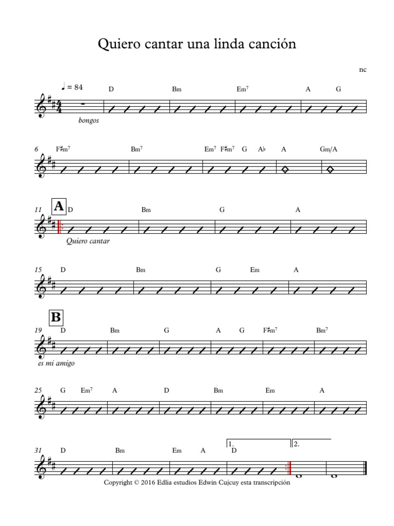 Quiero Cantar Chart D | PDF