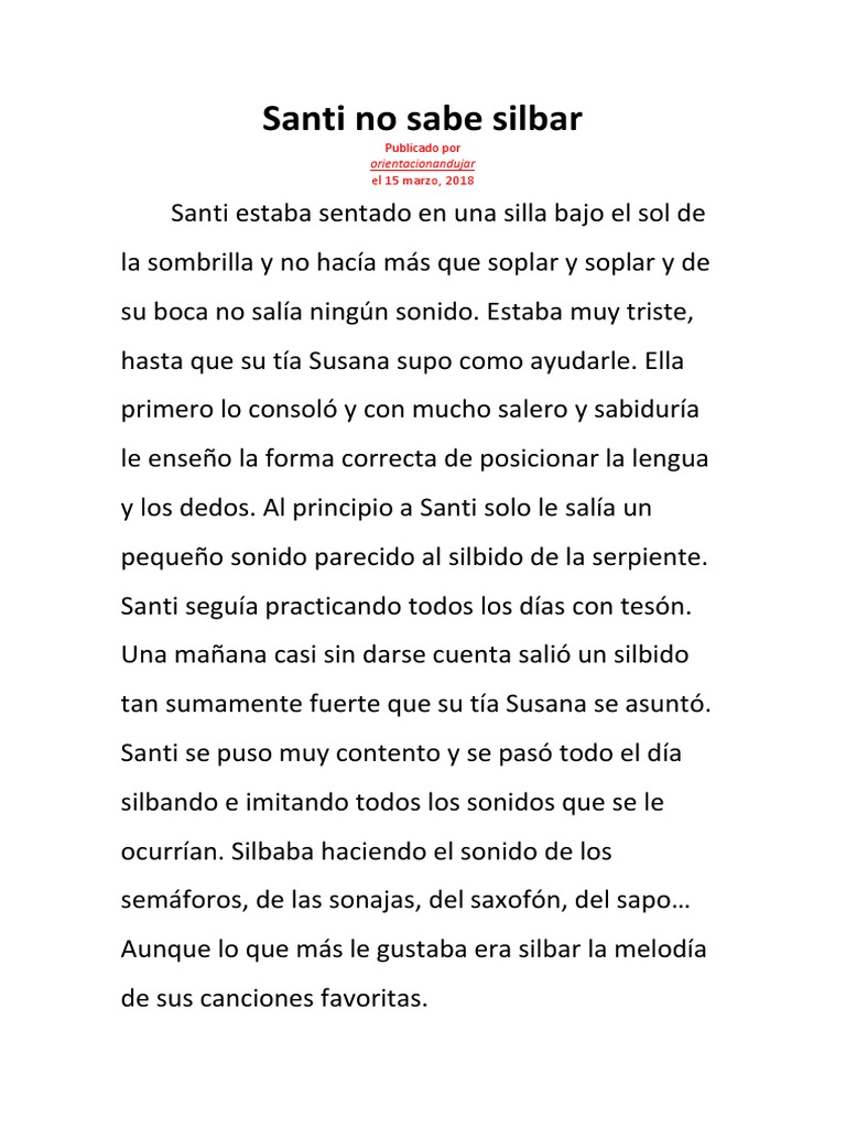 Santi No Sabe Silbar | PDF