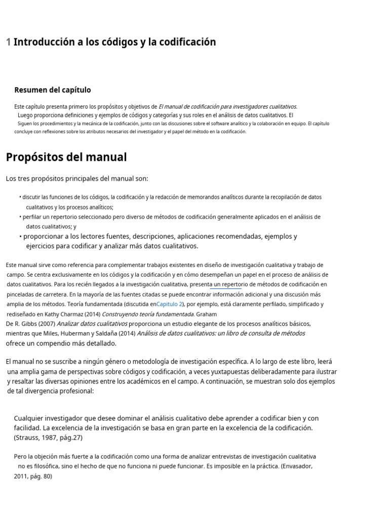 Saldana-CodingManualForQualResearch-IntroToCodes&Coding en Es | PDF ...