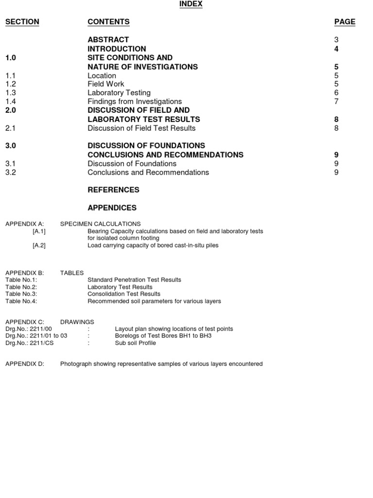 Sample Soil Report 1 | PDF | Deep Foundation | Geotechnical Engineering