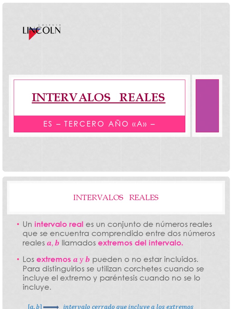 Intervalos Reales | PDF | Intervalo (Matemáticas) | Espacio