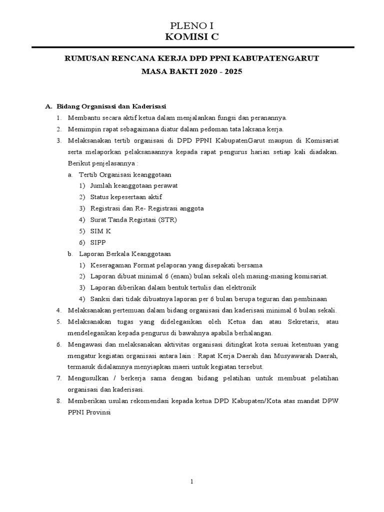 Pleno I Komisi C | PDF