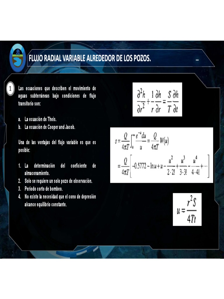 Capitulo IV - Flujo Radial Variable - Ecuacion de Theis | PDF ...