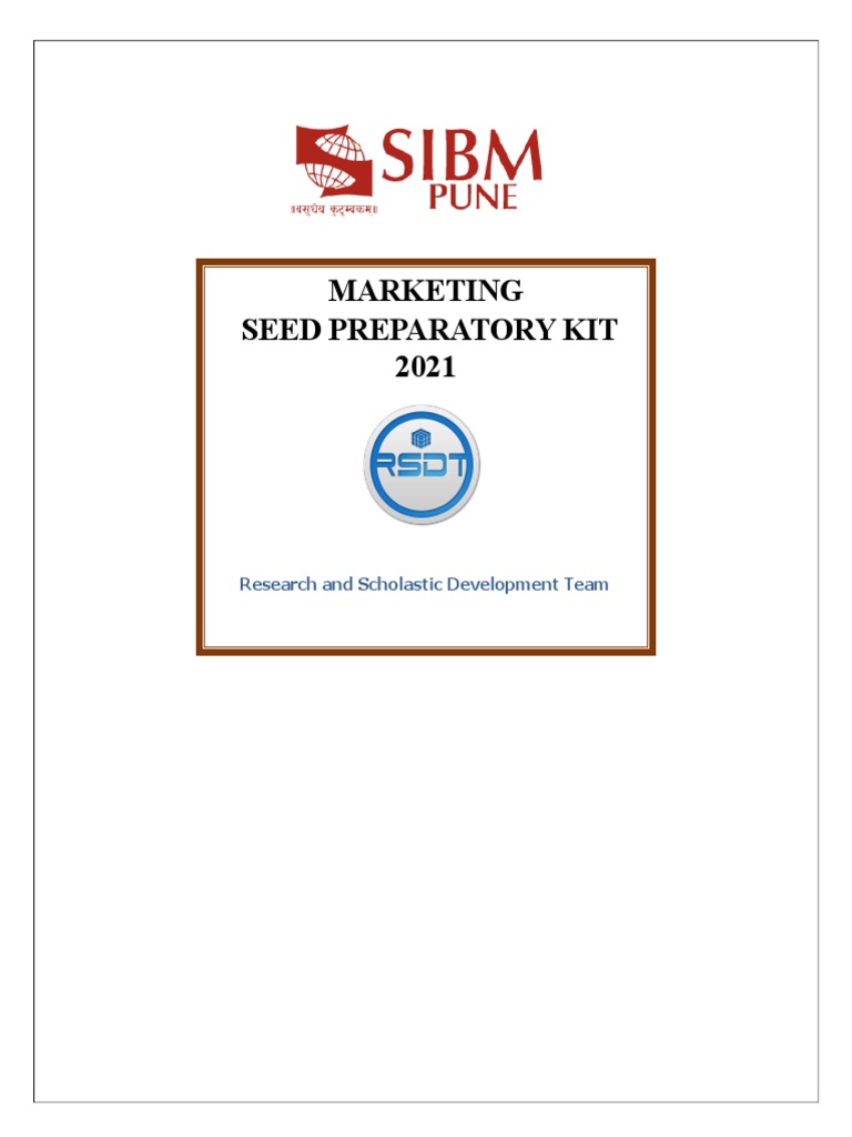 Marketing - SEED Preparatory Material | PDF | Pricing | Marketing Marketing - SEED Preparatory Material | PDF | Pricing | Marketing
