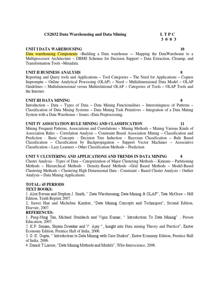 DW DM Notes | Download Free PDF | Data Warehouse | Databases