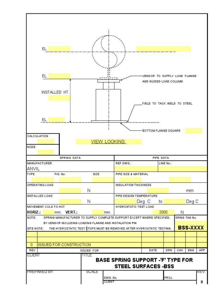 Base and Hanger Spring Data Sheets | PDF | Pipe (Fluid Conveyance ...