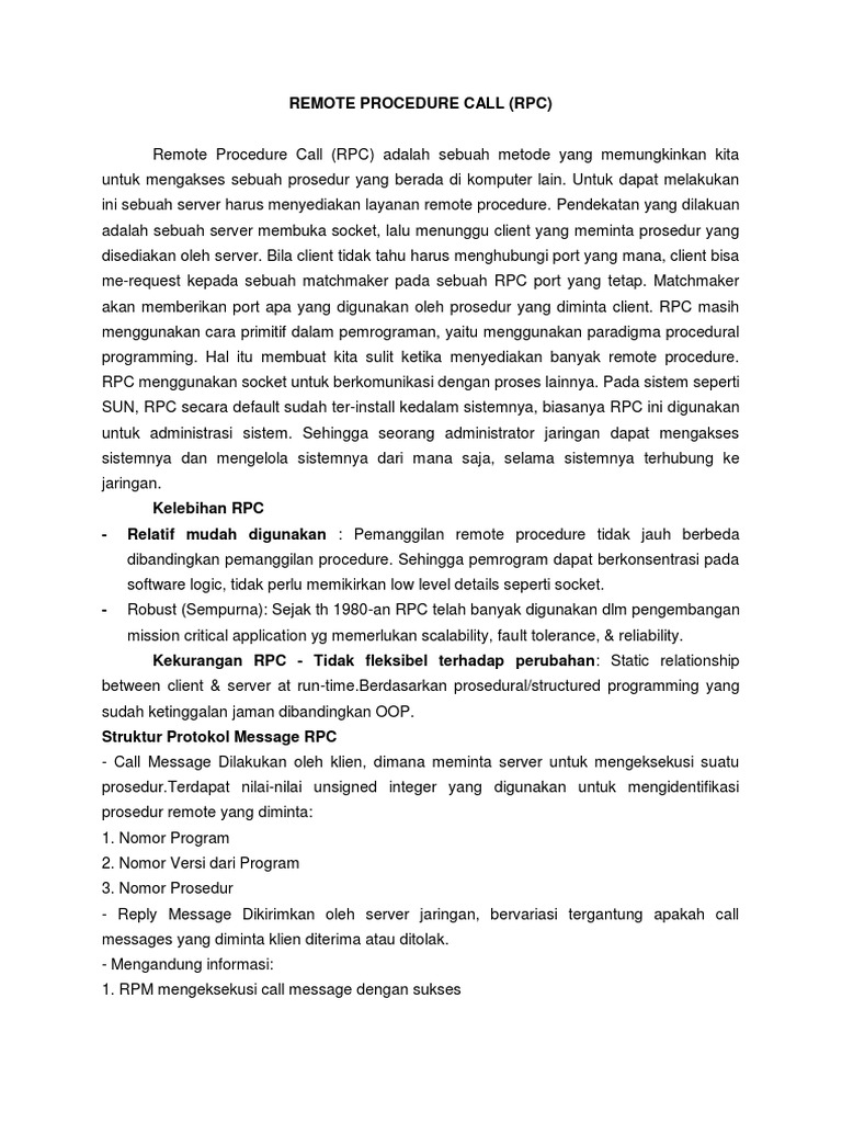 Remote Procedure Call | PDF