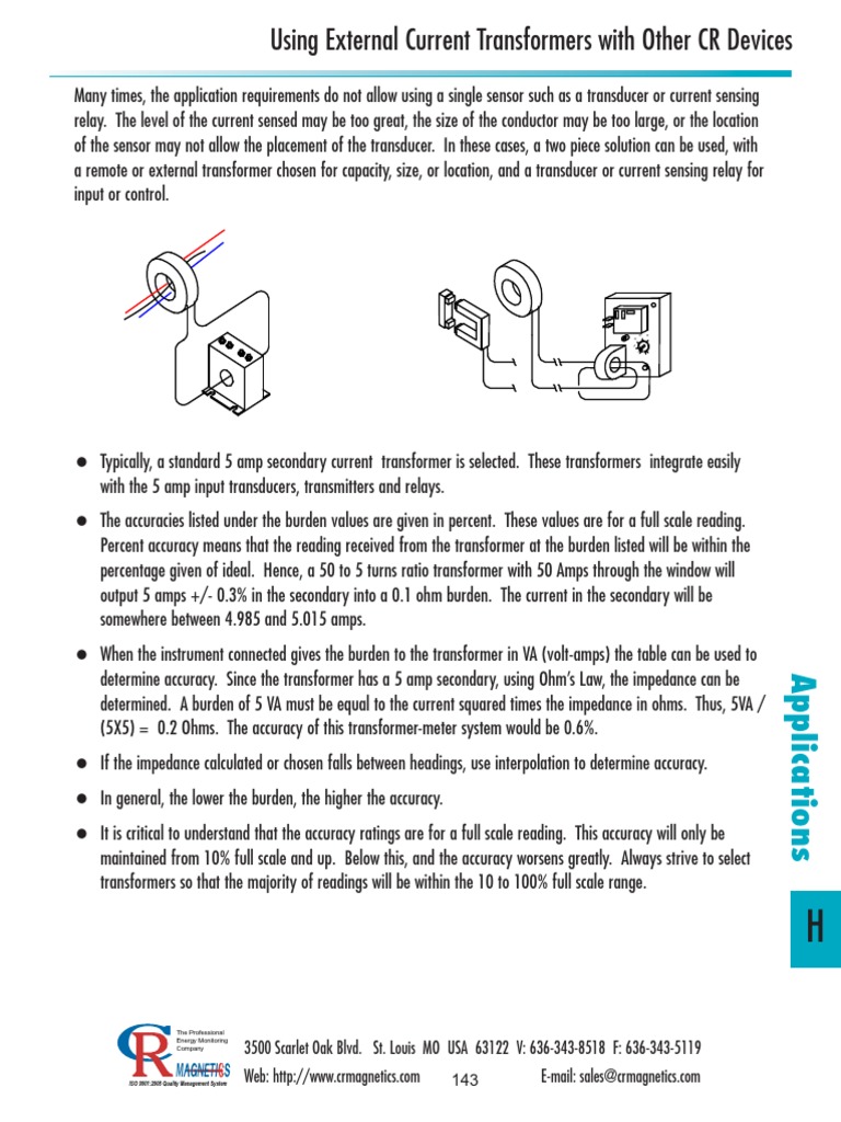 Using External Current Transformers With Other Devices | PDF ...