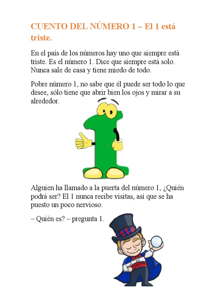 Cuento Del Número 1 | PDF