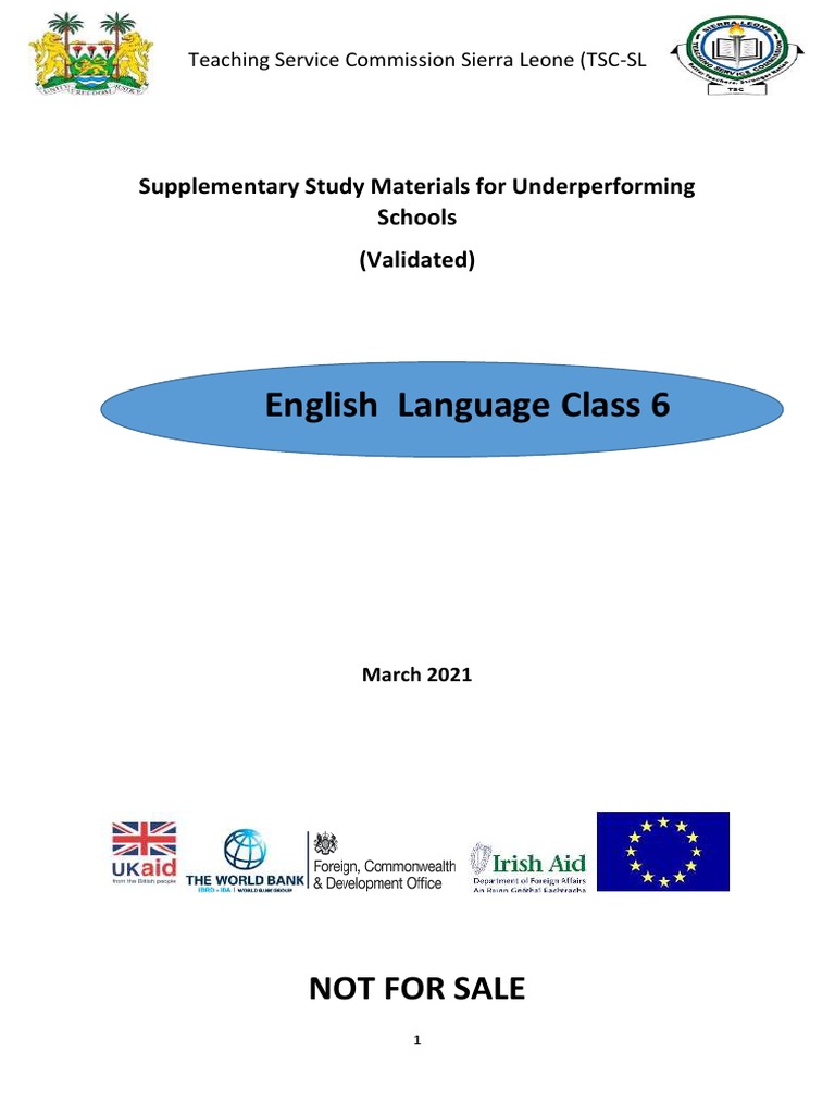 English Language For NPSE | PDF | Part Of Speech | Verb