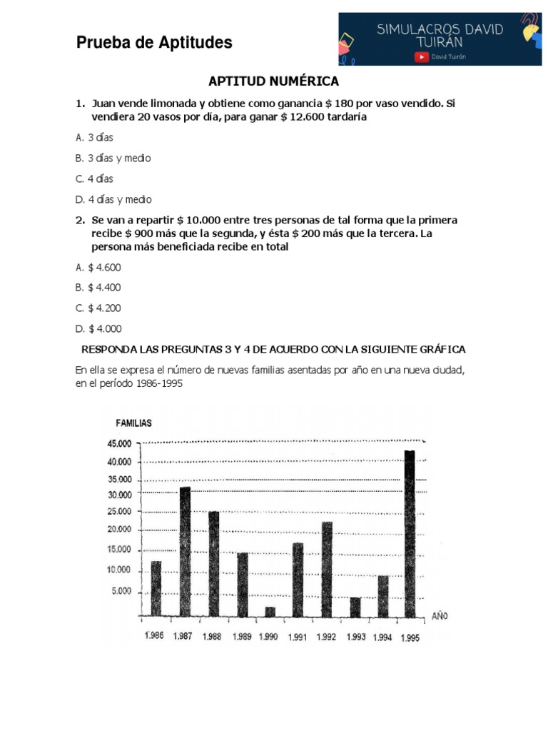 Simulacro Prueba de Aptitudes | PDF | Educación de la primera infancia