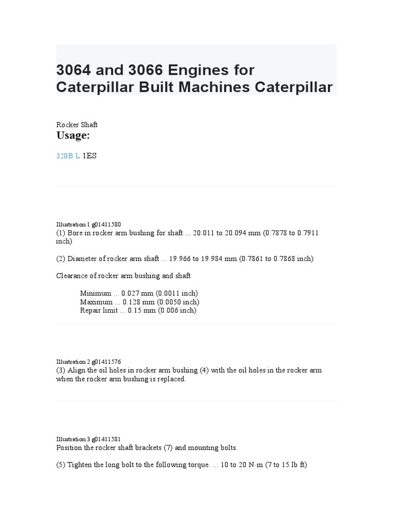 3064 and 3066 Engines For Caterpillar Built Machines Caterpillar | PDF