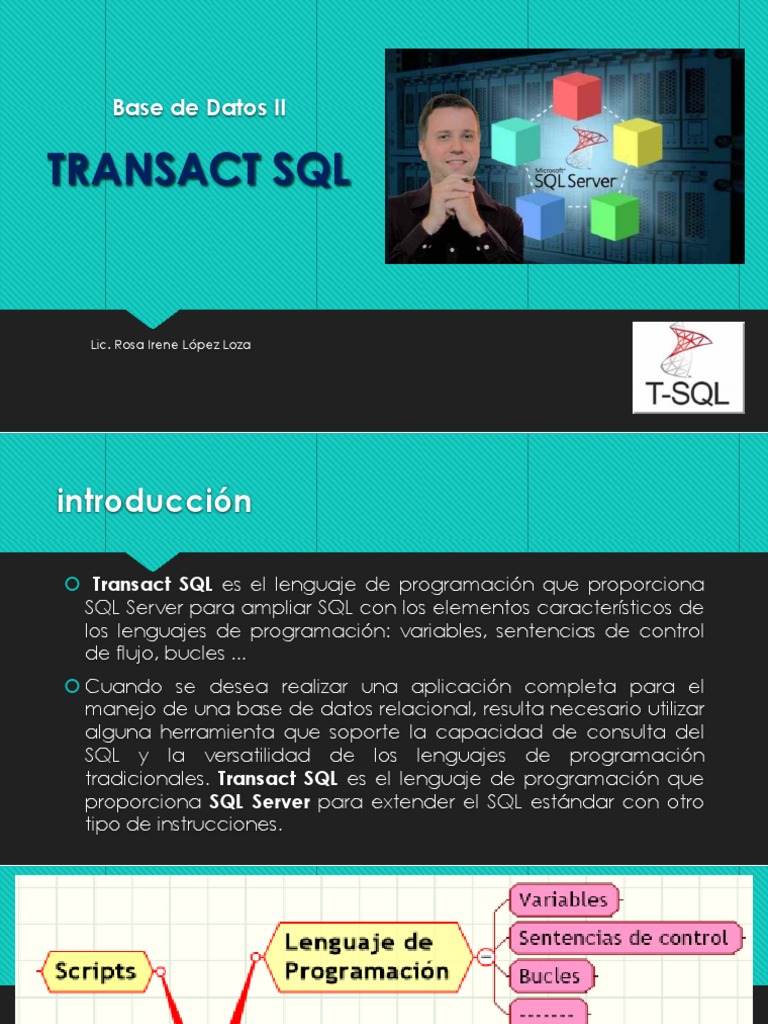 Introducción a Transact SQL en SQL Server | PDF | SQL | Gestión de tecnología de la información