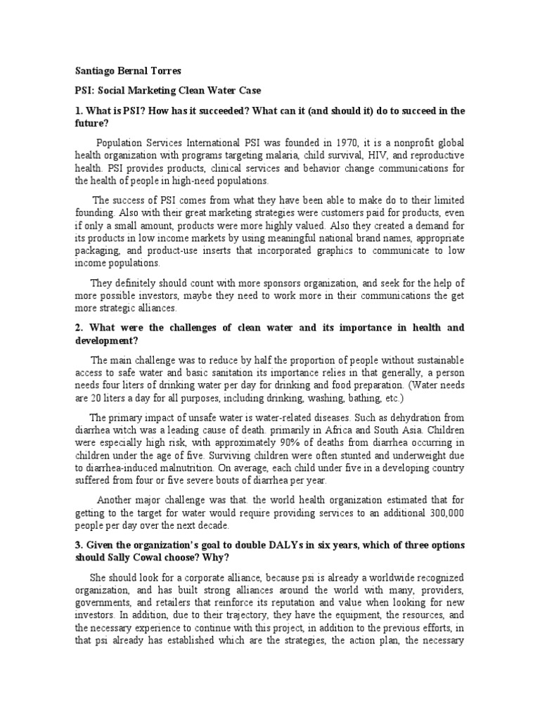 Psi Case Solution | PDF | Drinking Water | Water