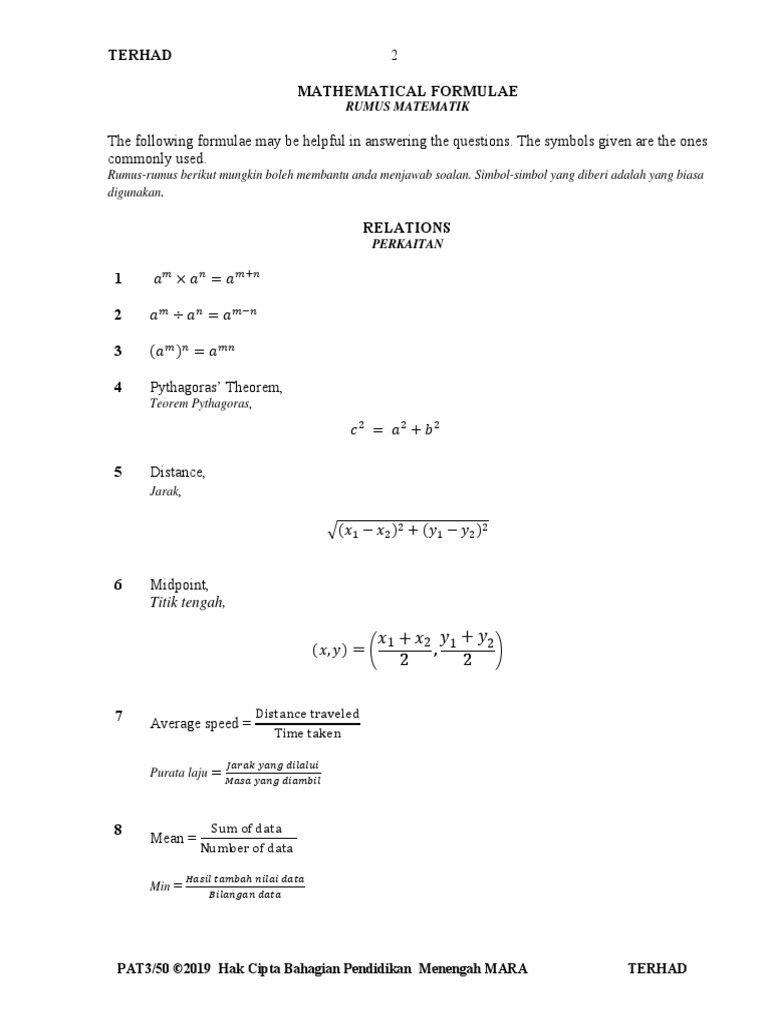 Formula Mathematics Pt3 | PDF | Area | Geometry