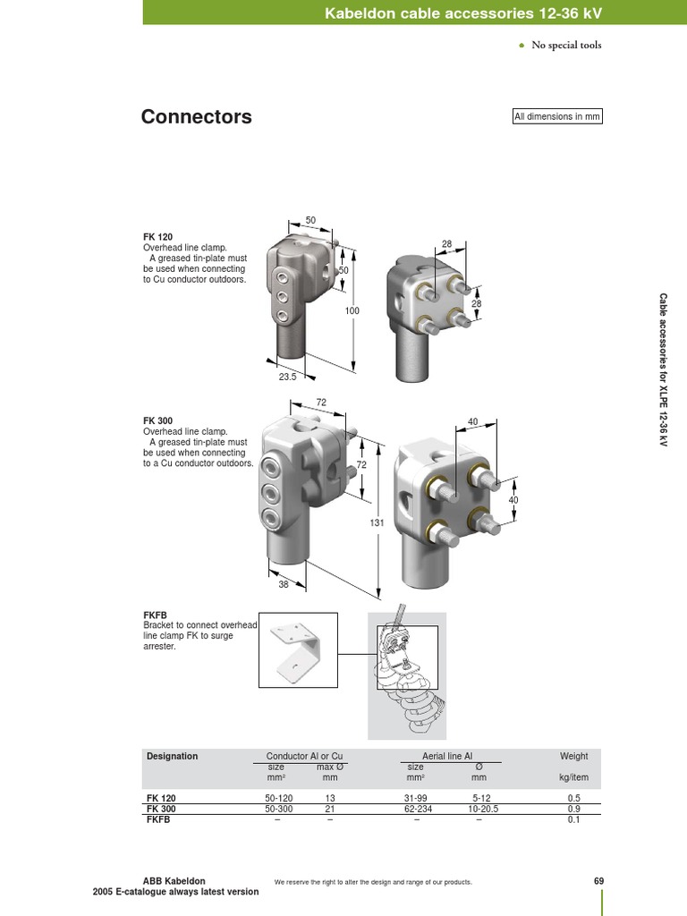 Kabeldon Cable Accessories Connectors | PDF | Nut (Hardware) | Electricity