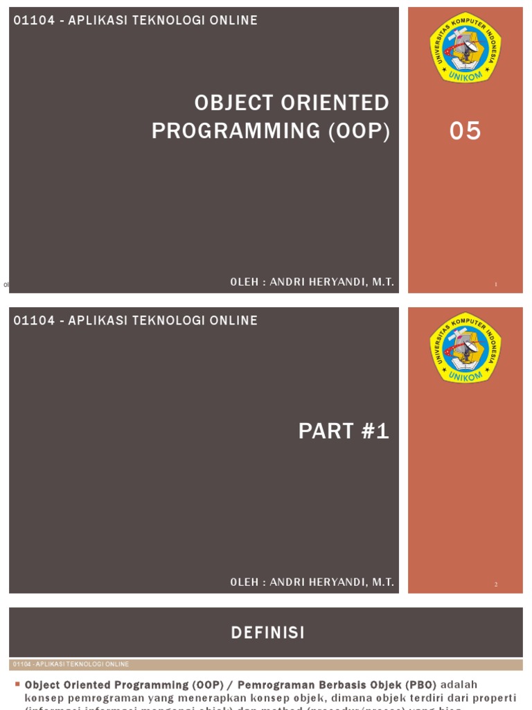 05 - Object Oriented Programming (OOP) Di PHP - 2 | PDF | Komputer | Teknologi & Rekayasa