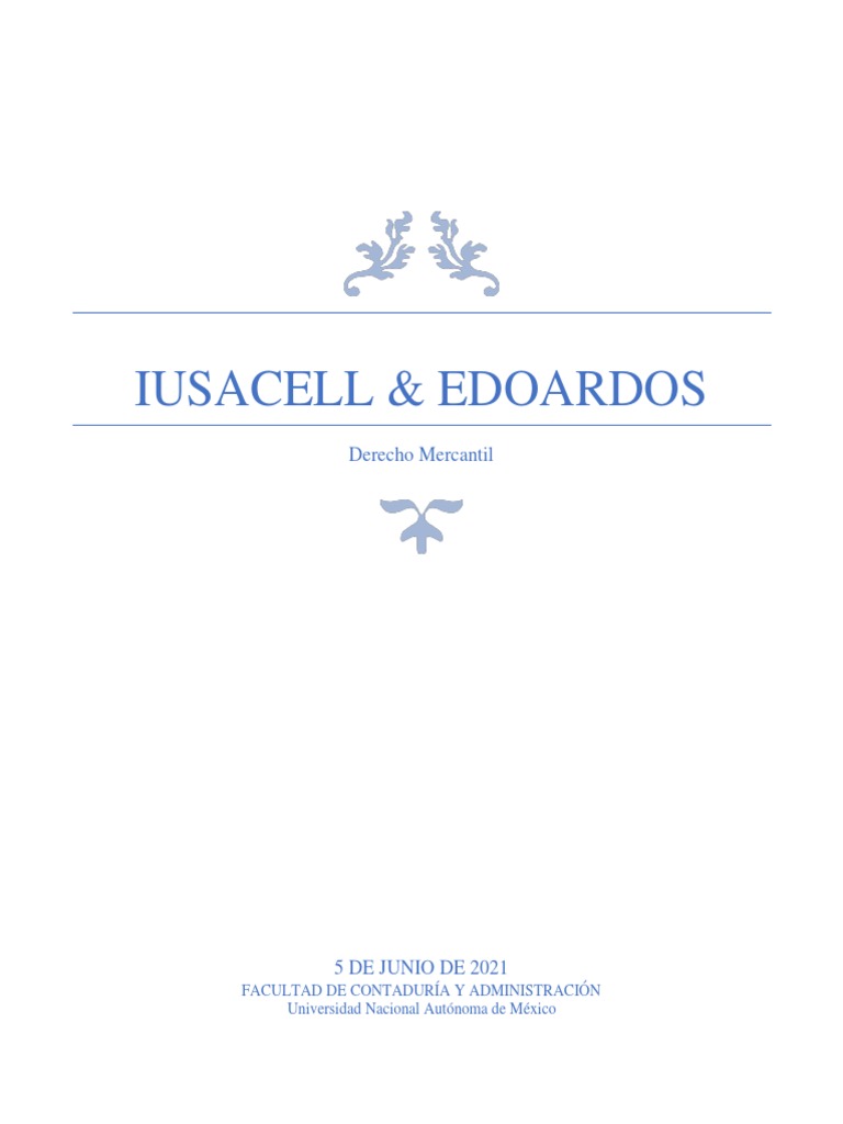 Iusacell & Edoardos (Junio 2021) (Derecho Mercantil) | PDF ...