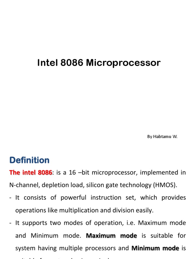 Lecture02 - The 8086 Microprocessor Architecture | PDF | Central Processing Unit | Digital ...