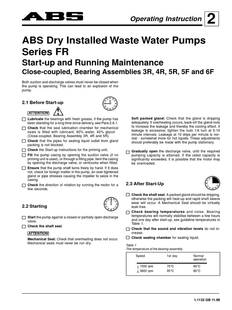 ABS Pump Installation and Maintenance Guide | PDF | Pump | Valve