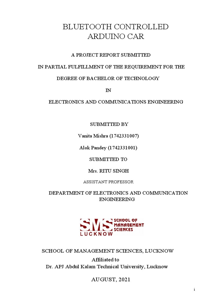 Bluetooth Controlled Arduino Car | PDF | Arduino | Electric Motor