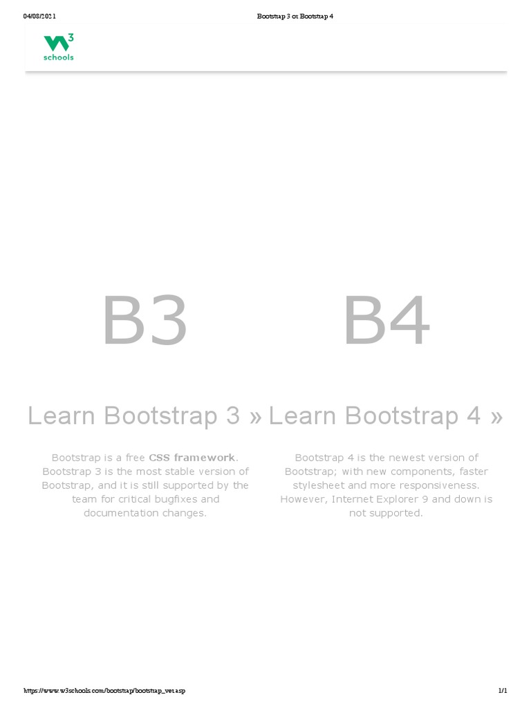 Bootstrap 3 vs Bootstrap 4 Comparison | PDF