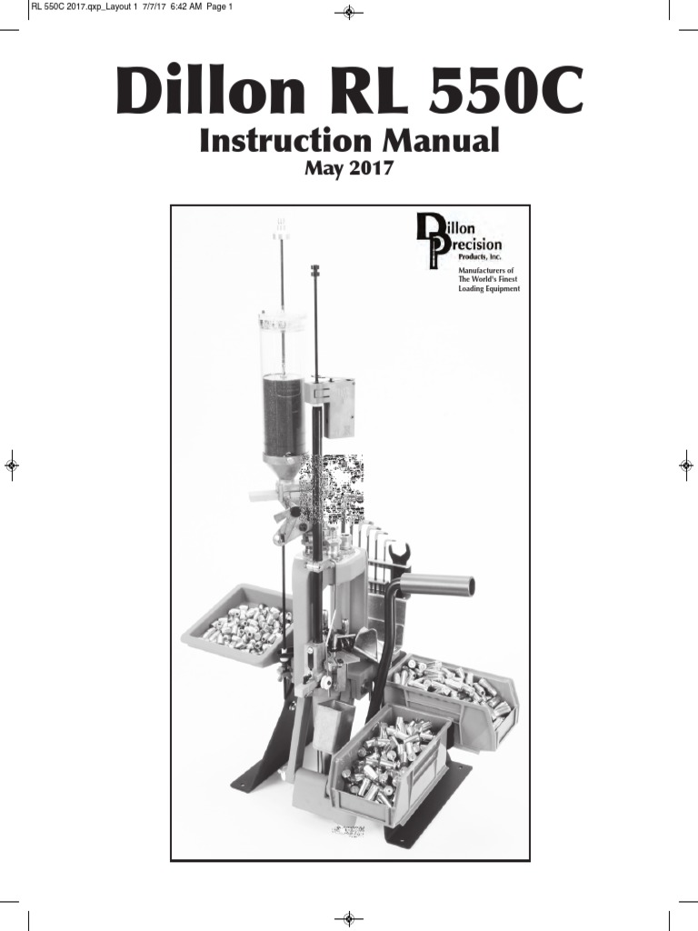 Dillon Rl550c Manual English | PDF | Cartridge (Firearms) | Screw