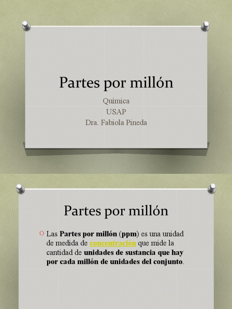 Cálculo y Concepto de PPM en Química | PDF | Concentración | Sustancias ...