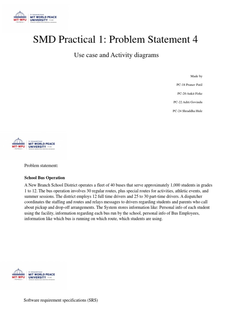 SMD Practical 1: Problem Statement 4: Use Case and Activity Diagrams | PDF | Use Case | Databases