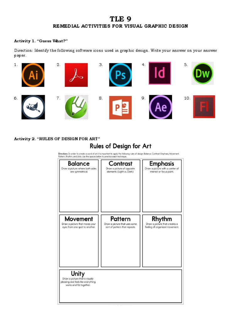 Remedial Activities For Visual Graphic Design | PDF | Writing ...