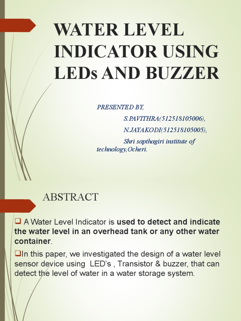 Water Level Indicator Using Leds and Buzzer | PDF | Electrical ...