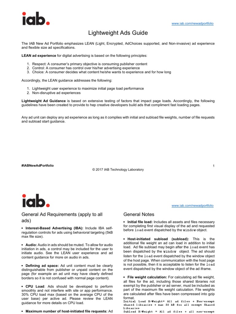 Lightweight Ads Guide: LEAN Ad Experience For Digital Advertising Is ...
